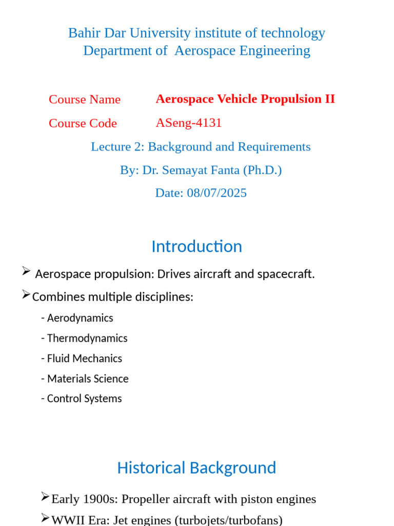 Lecture 3 - Aerospace Vehicle Propulsion | PDF