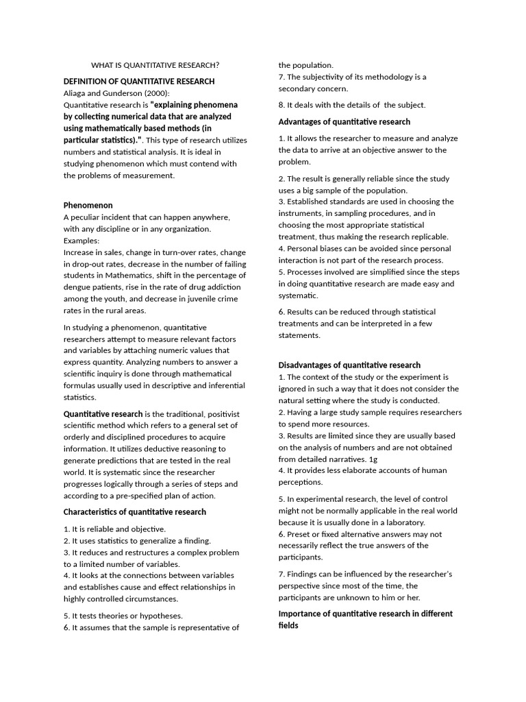 What Is Quantitative Research | PDF | Dependent And Independent Variables | Quantitative Research