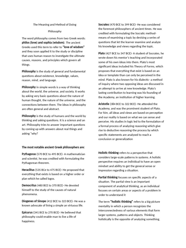 The Meaning and Method of Doing | PDF | Idea | Knowledge