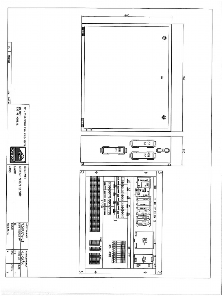 Elritning M3 3 PLC Skåp | PDF