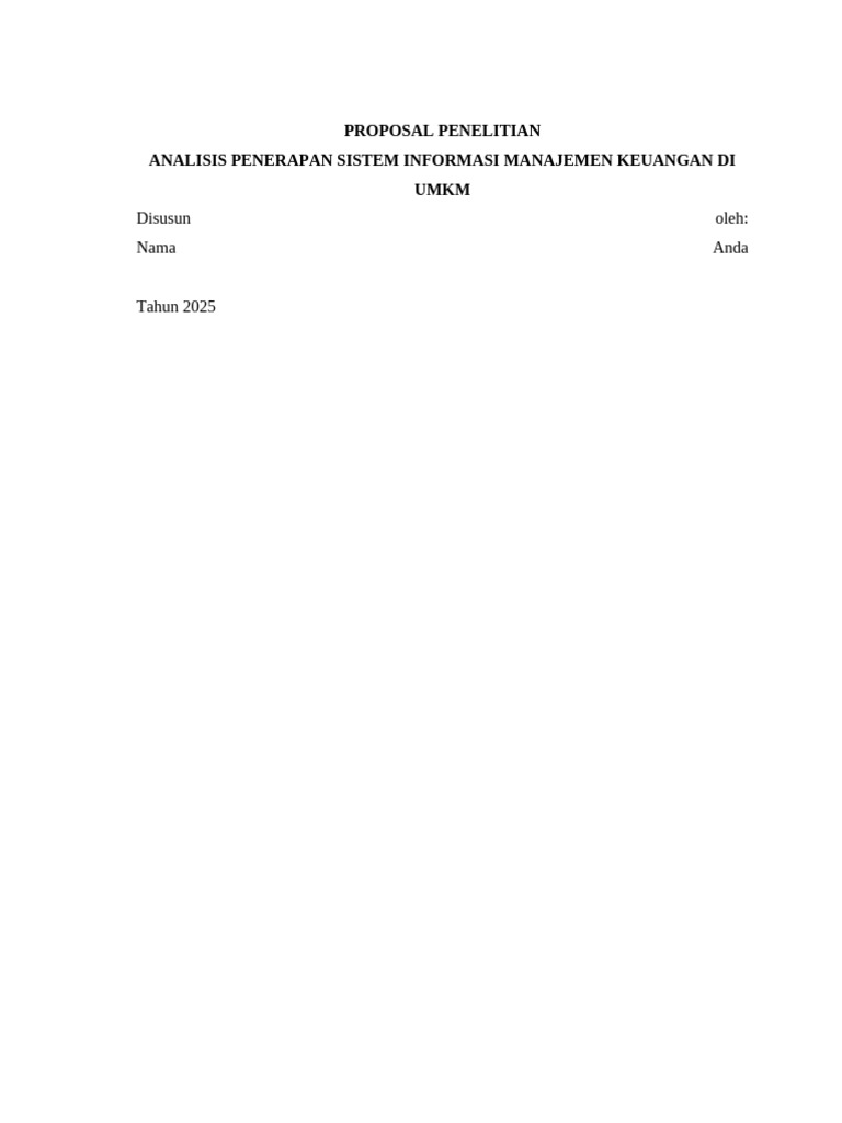 Proposal Simk Umkm Lengkap | PDF
