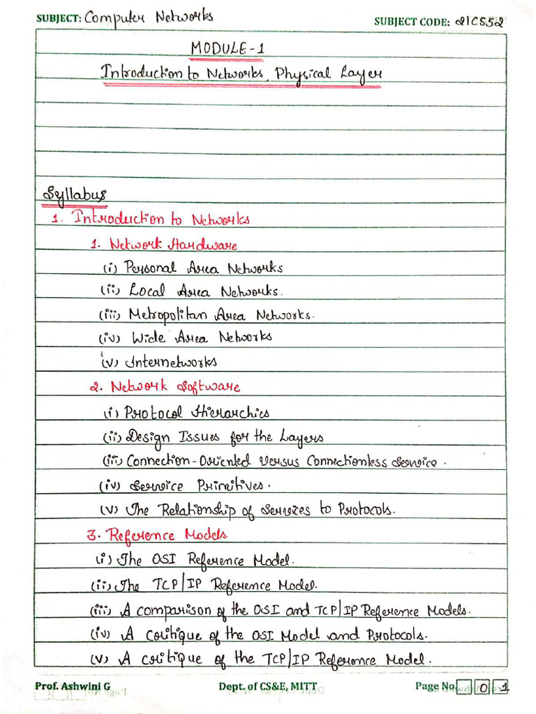 CN Module1 Notes (21CS52) | PDF