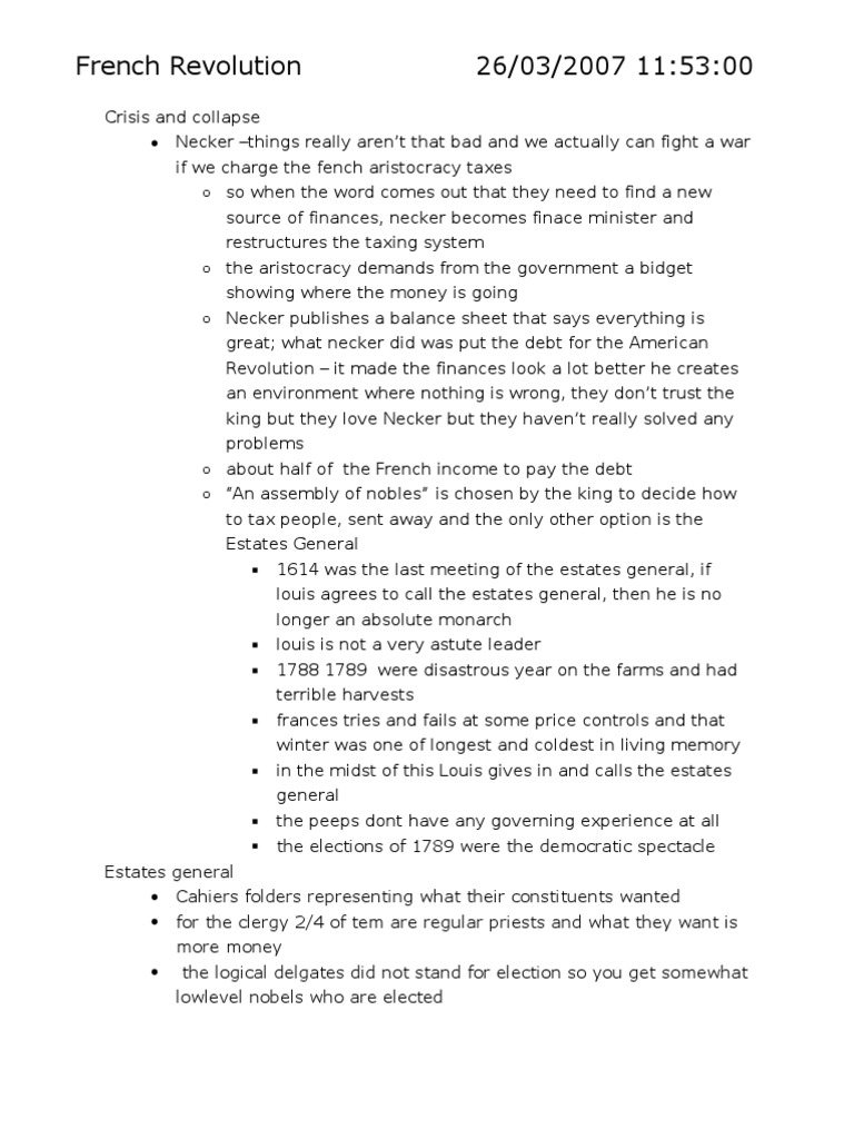 Overview of the French Revolution | PDF | French Revolution | Reign Of ...