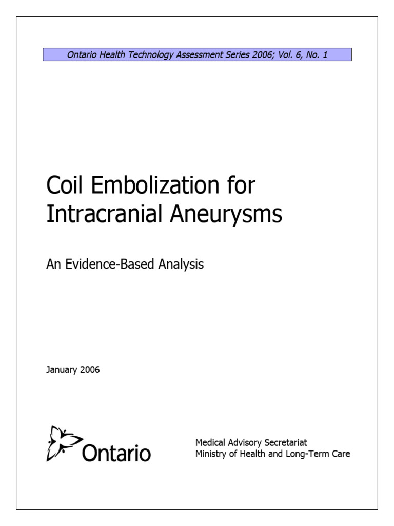 Coil Embolization for Aneurysms Analysis | PDF | Evidence Based ...