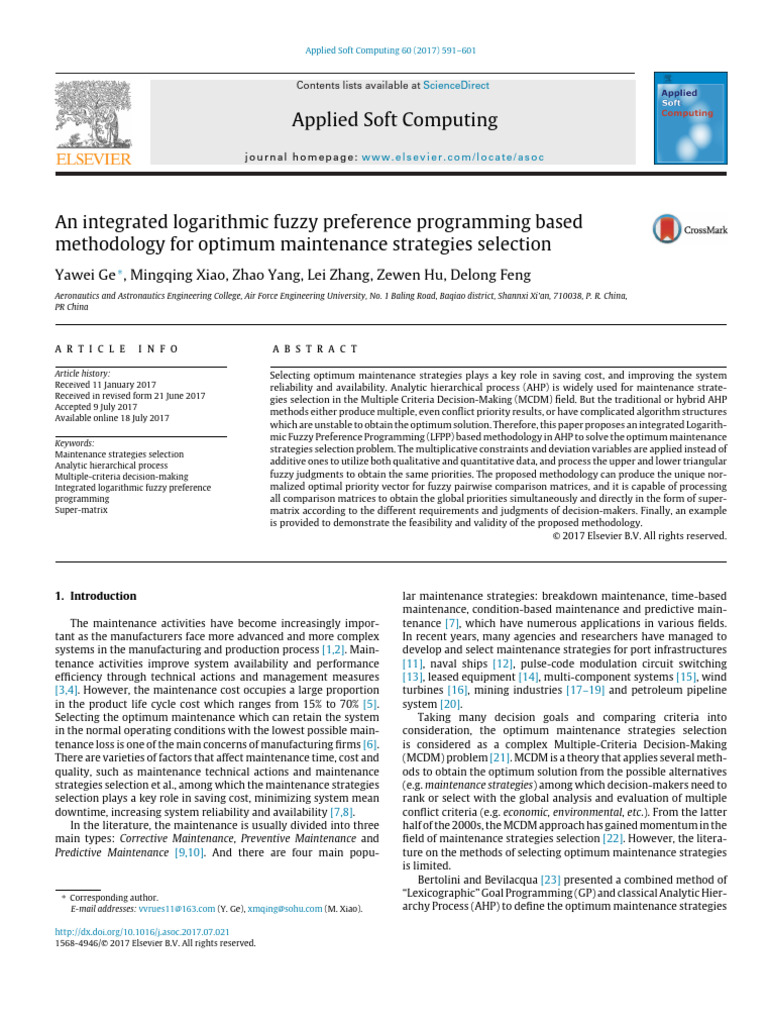 An Integrated Logarithmic Fuzzy Preference Programming Based | PDF ...