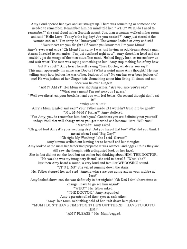 All of Amy and Raggedy Stories | PDF | The Doctor (Doctor Who) | Time ...