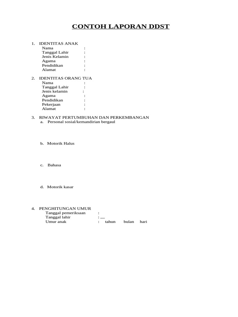 Contoh Laporan Pemeriksaan DDST_New-1 | PDF