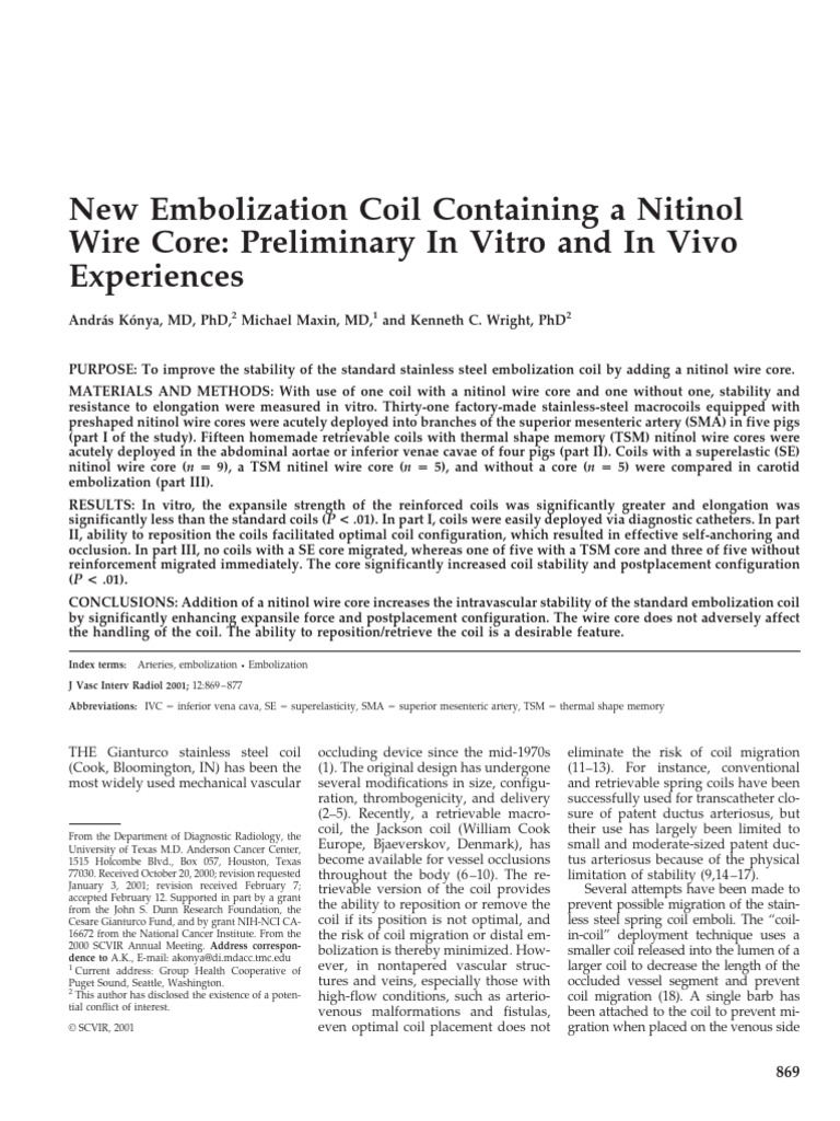 Nitinol Core Enhances Coil Stability | PDF | Building Engineering ...
