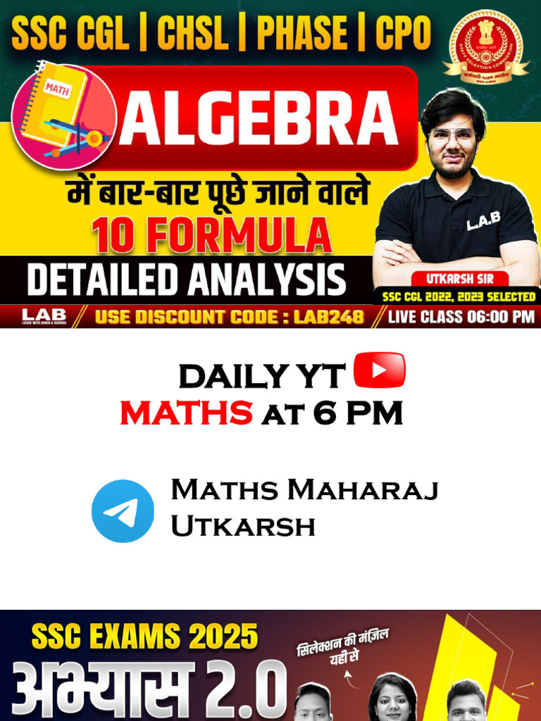 Top 10 Algebra Formulas-03 | PDF