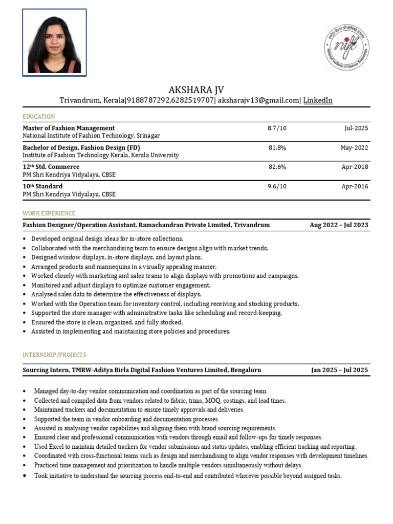 Akshara Resume | PDF | Business