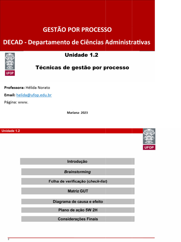 1.2 Técnicas de Gestão Por Processo - v2023 | PDF