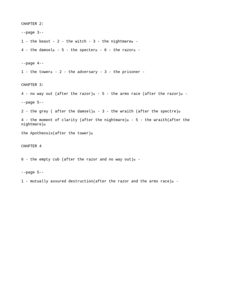 Chapter Breakdown of Slay the Princess | PDF