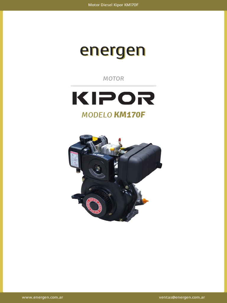 Motor Diesel Kipor Km170f Ficha | PDF