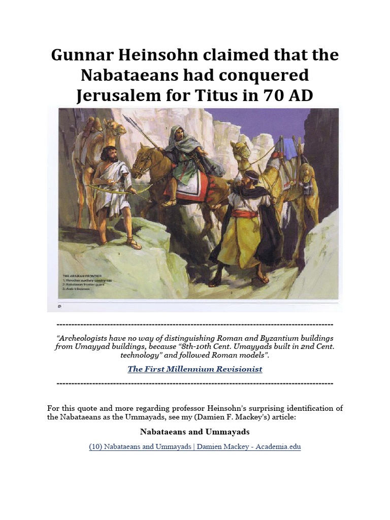 Nabataeans Conquer Jerusalem in 70 AD | PDF | Arabs | Monotheistic ...