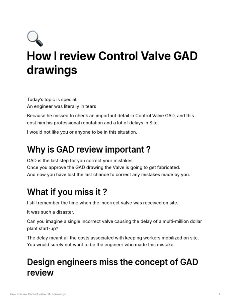 How I Review Control Valve GAD Drawings | PDF | Valve | Gas Technologies