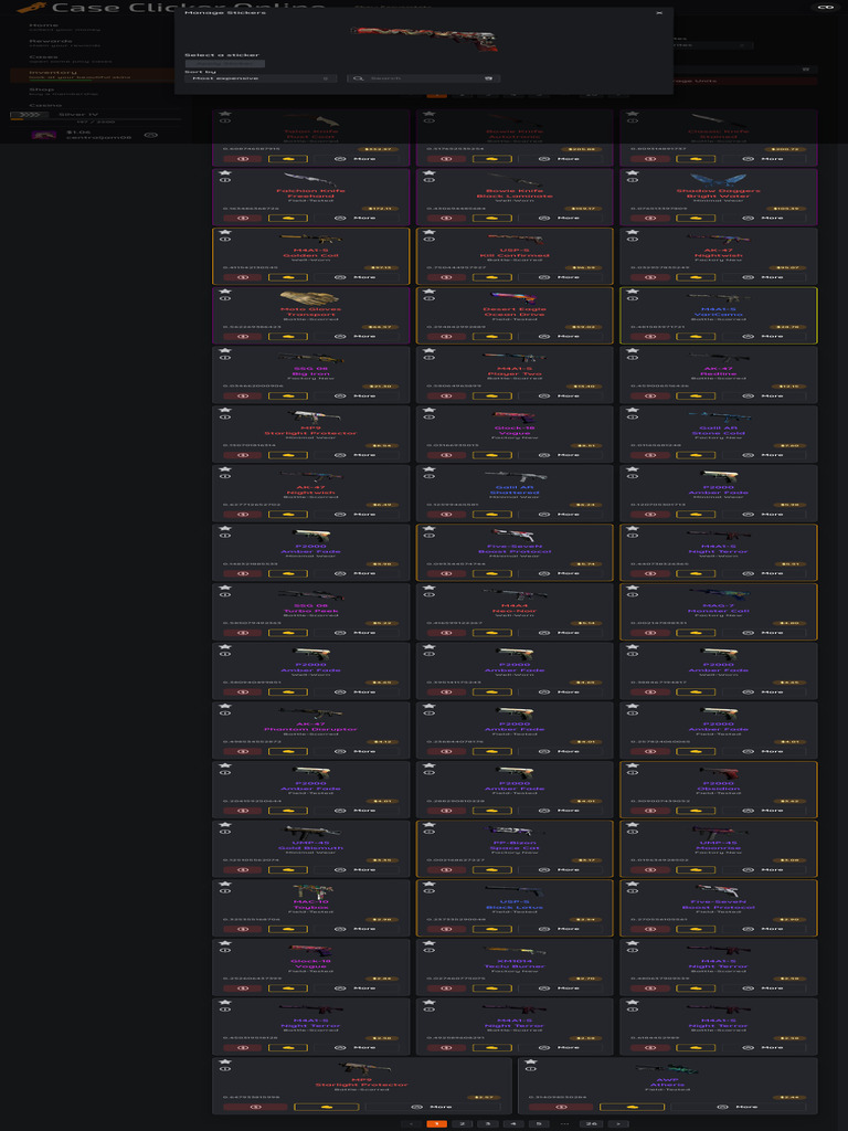Case Clicker 2 Inventory Overview | PDF | Blade Weapons | Knife