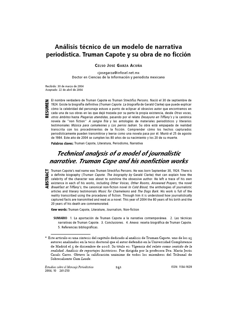 An-Lisis T-Cnico de Un Modelo de Narrativa Period-Stica | PDF | Novelas | Narrativa