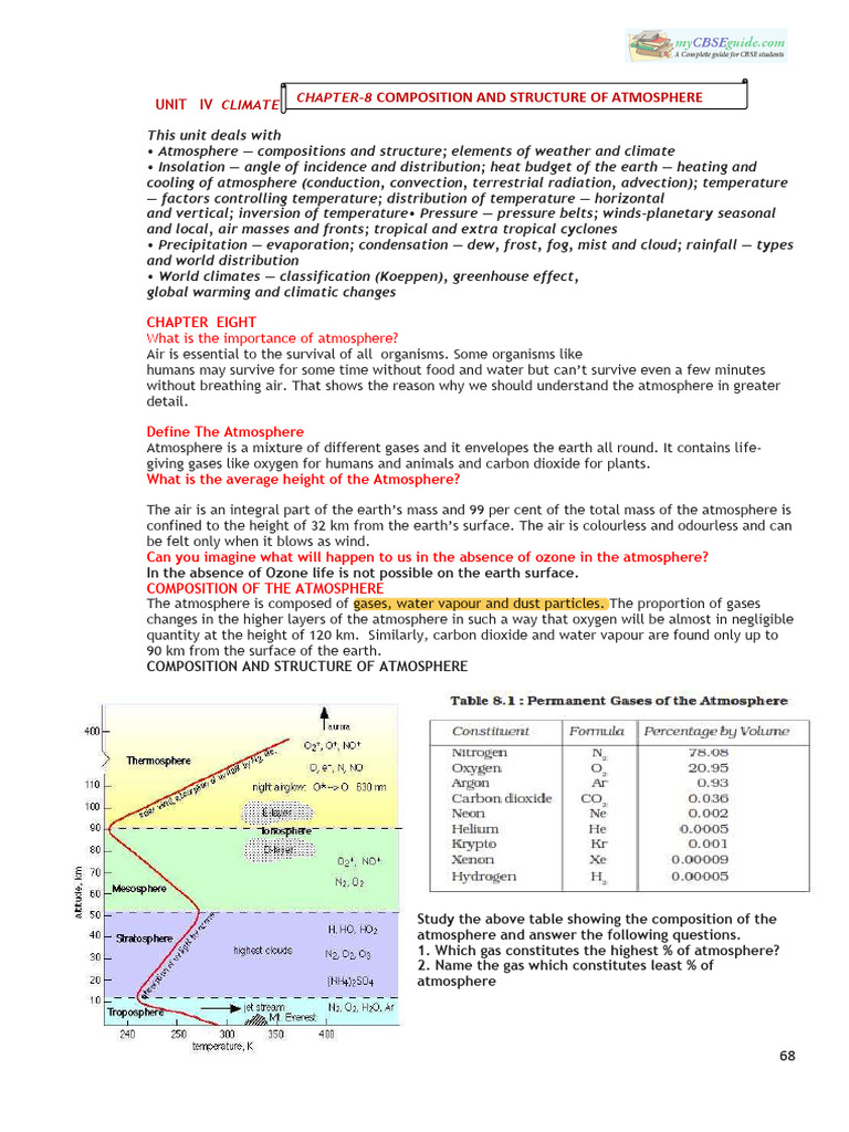 Composition and Structure of The Atmosphere | PDF | Atmosphere Of Earth ...