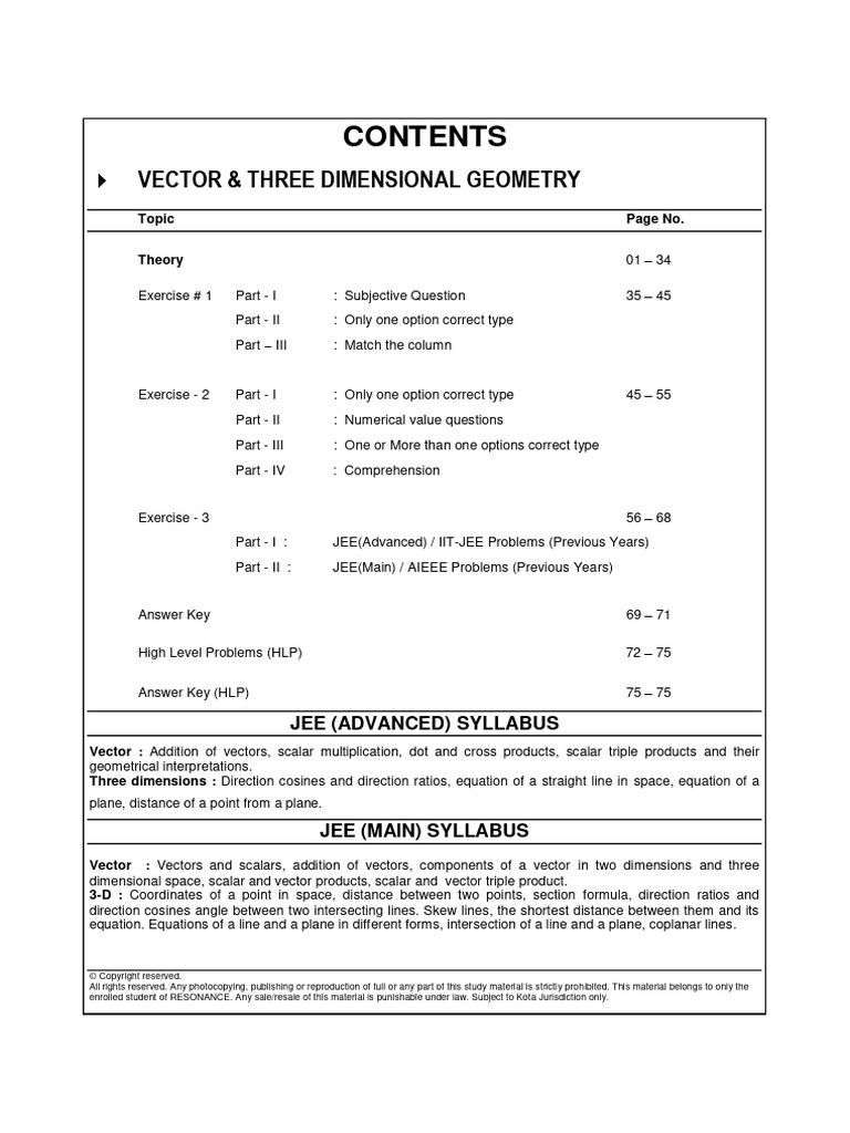 Vector and 3-D Geometry | PDF | Euclidean Vector | Line (Geometry)