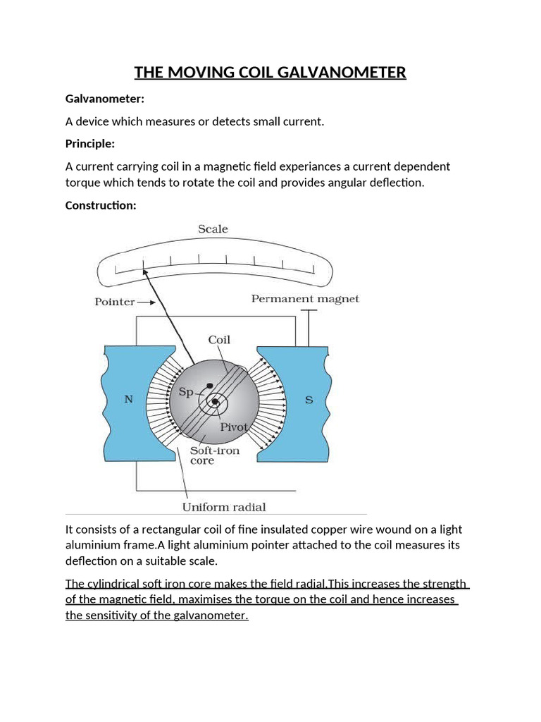 The Moving Coil Galvanometer | PDF