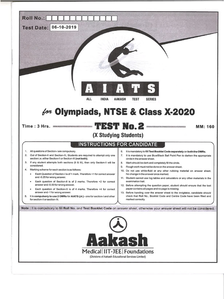 Aiats-2 Class 10th | PDF