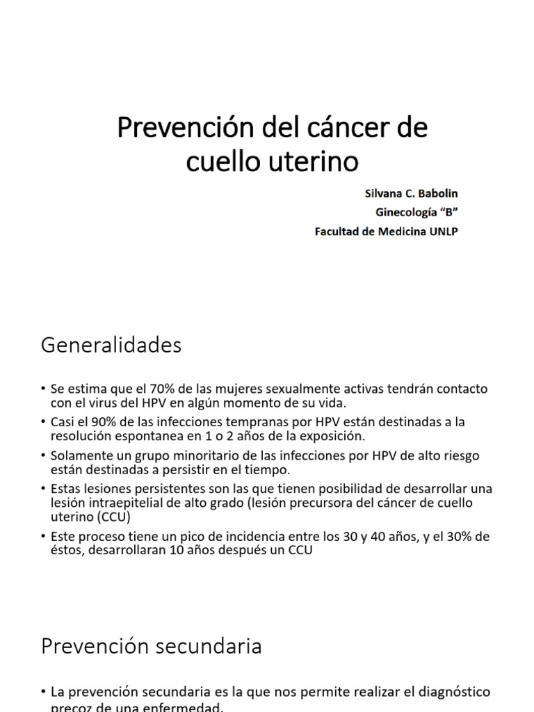 Prevención Del Cancer de Cuello Uterino | PDF | Inmunología | Especialidades Medicas
