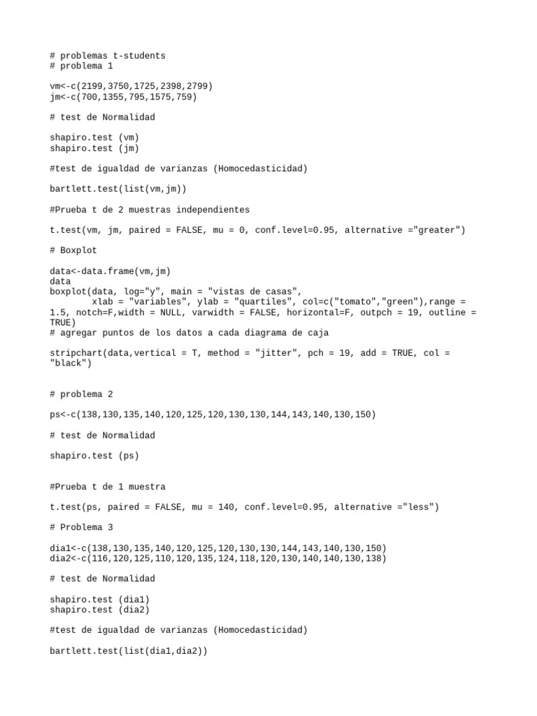 Rscripts Problemas T Students | PDF
