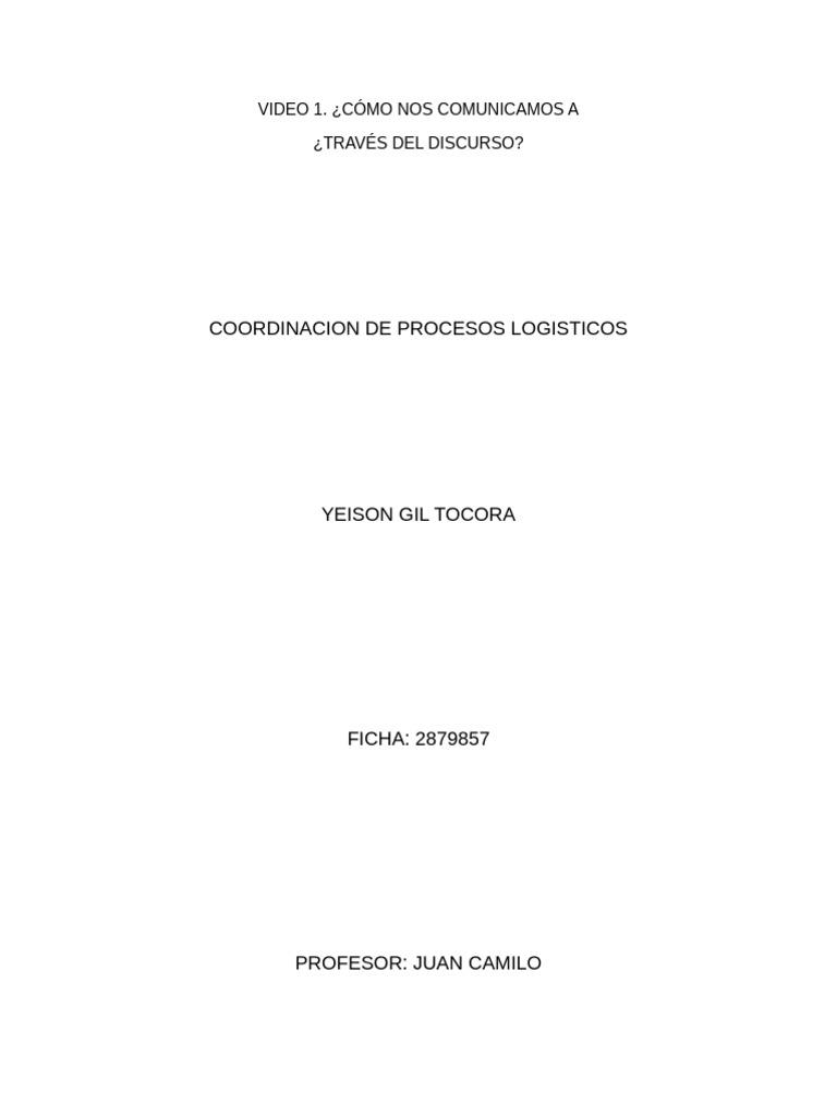 Video 1 Como Nos Comunicamos | PDF