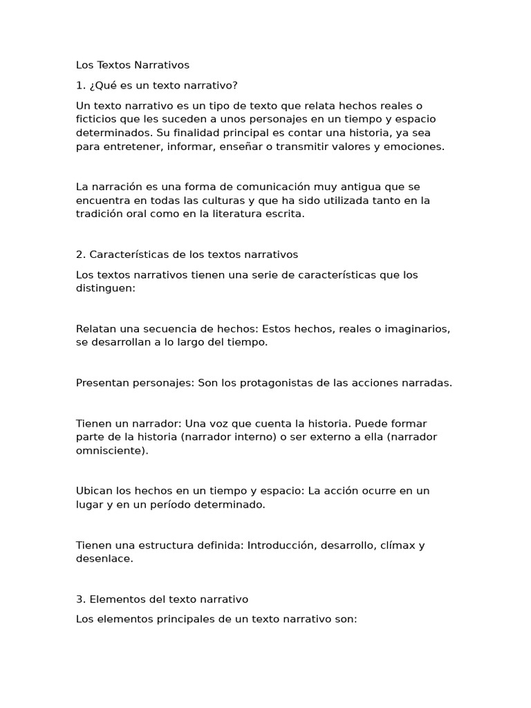Los Textos Narrativos | PDF | Narración