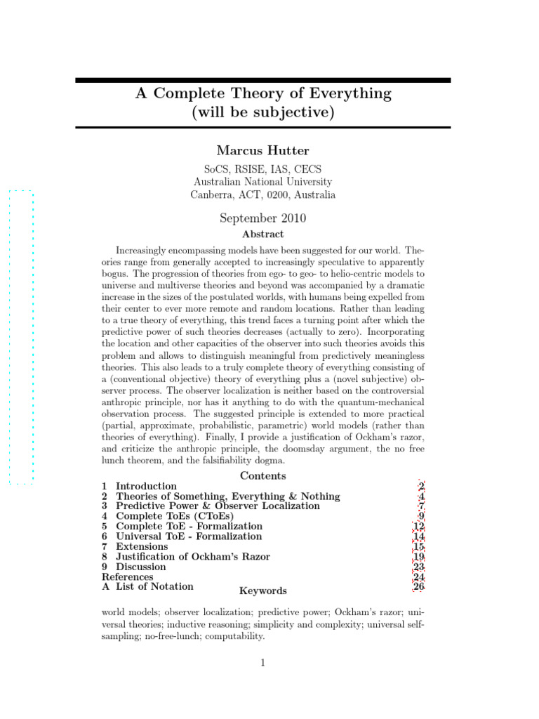 A Complete Theory of Everything | PDF | Universe | Physical Sciences