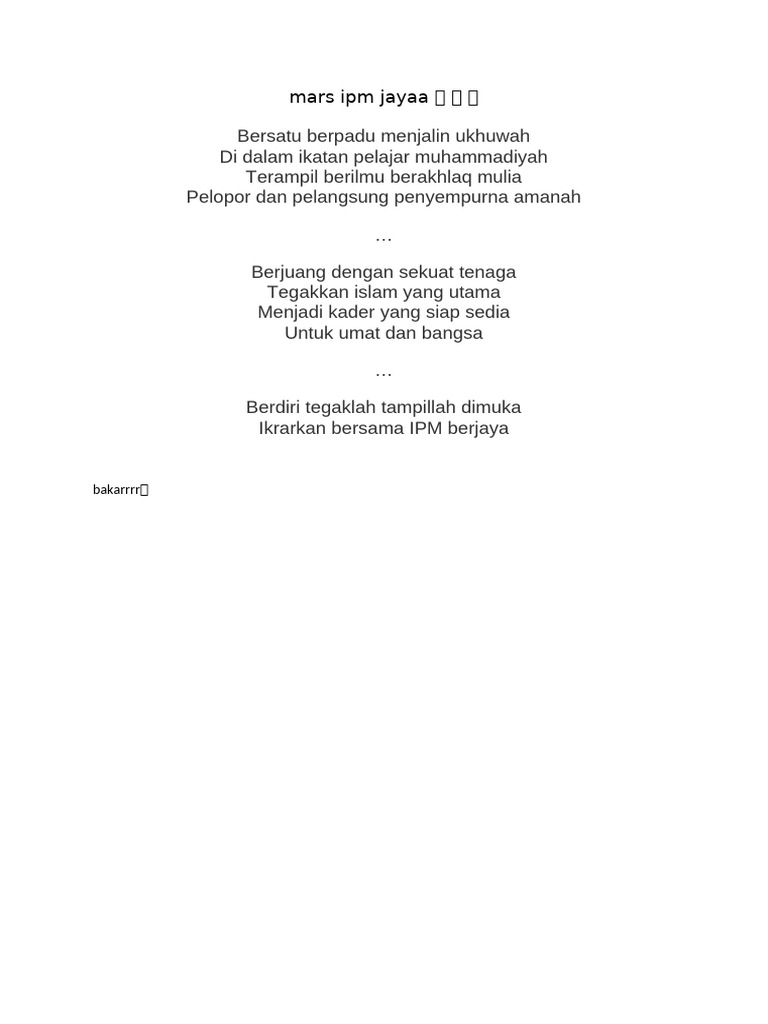 Lagu Ipm Jayaa | PDF