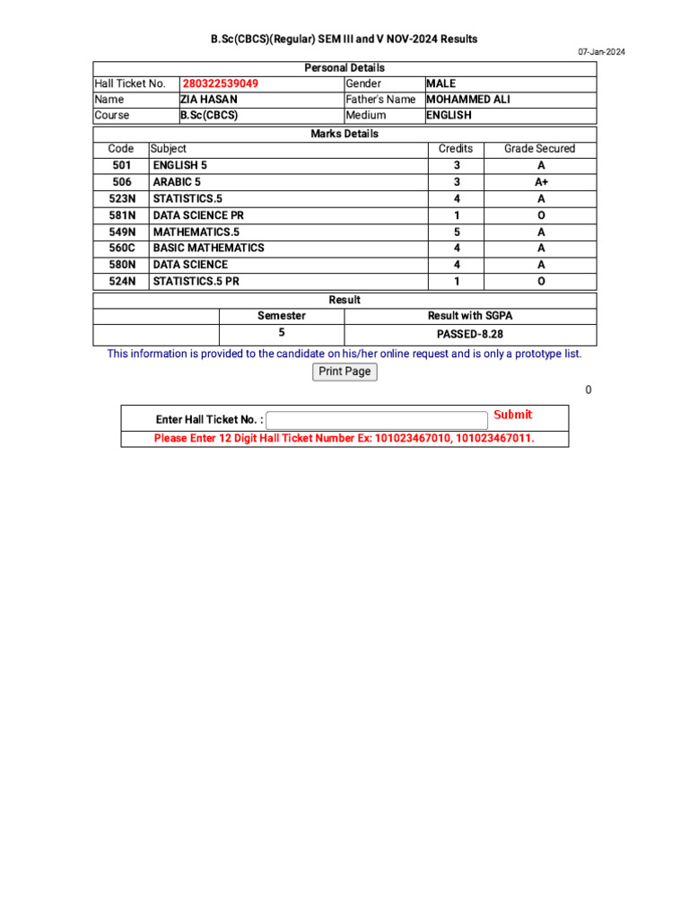 Osmania University Results - 2024 | PDF