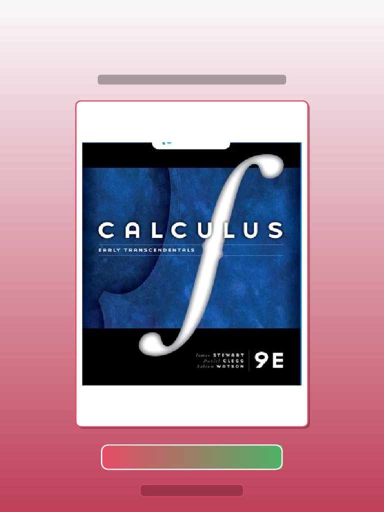 Calculus Early Transcendentals 9th Edition Stewart | PDF | Derivative ...