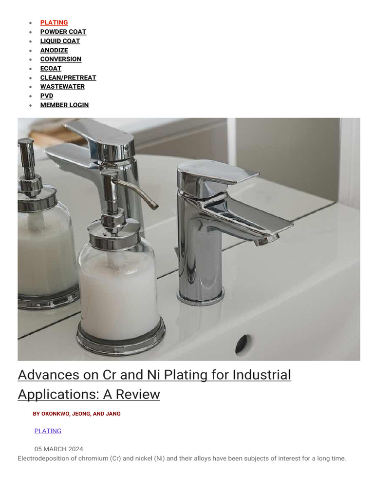 Advances On CR and Ni Plating For Industrial Applications | PDF ...