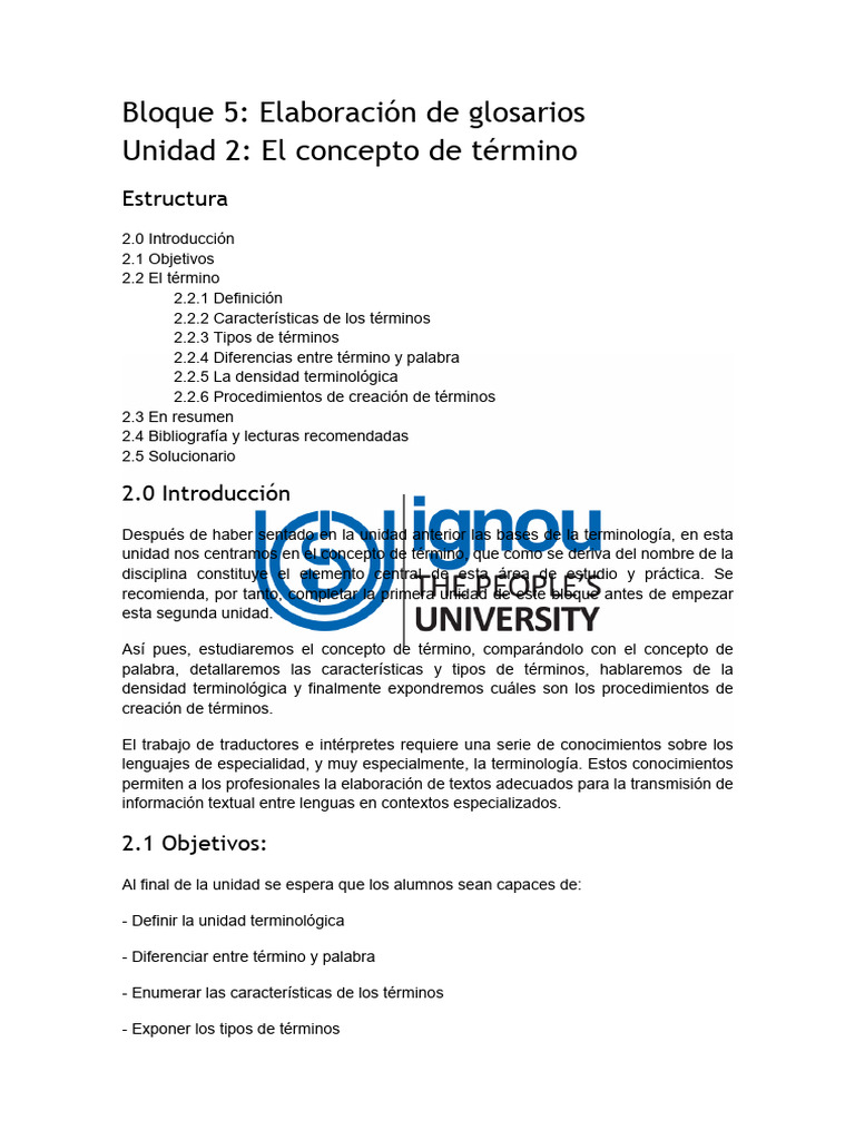 Definición y características del término | PDF | Palabra | Concepto