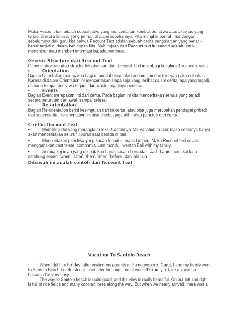 Materi Recount Text | PDF