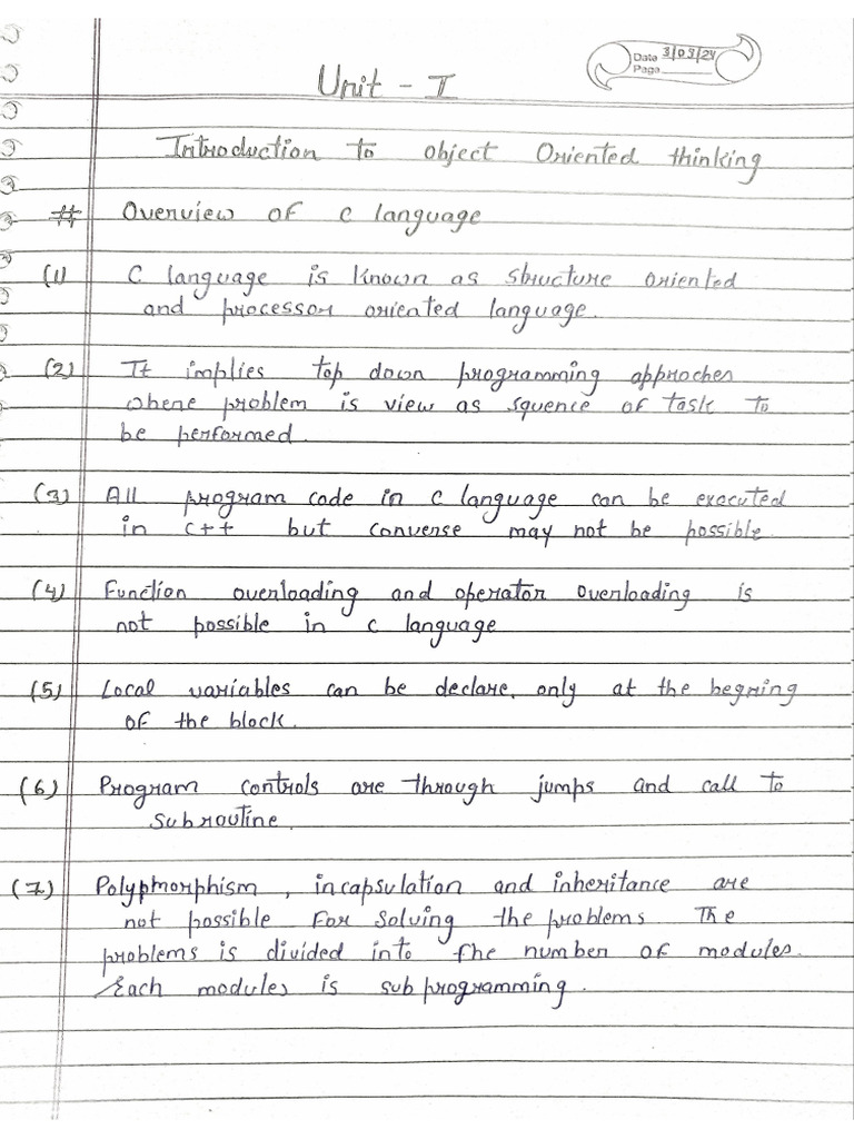 cn-OOPm Unit 1 | PDF