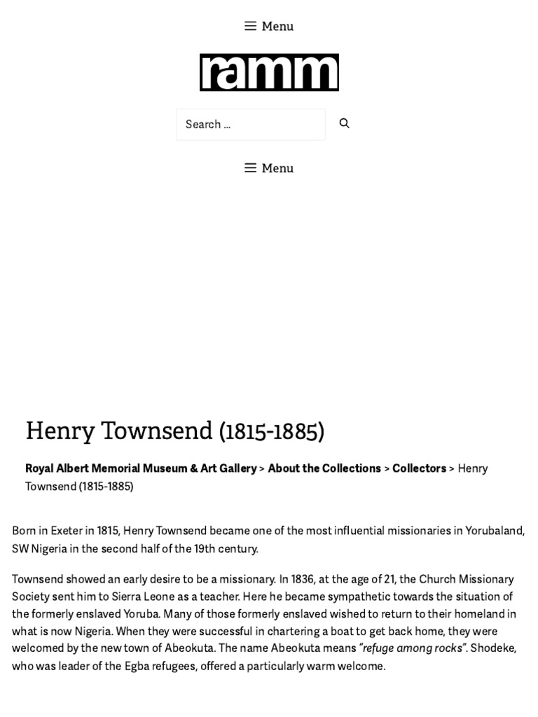 Henry Townsend (1815-1885) - Royal Albert Memorial Museum & Art Gallery ...