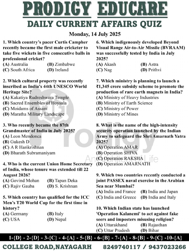 14 Jul 25 - Prodigy Educare | PDF