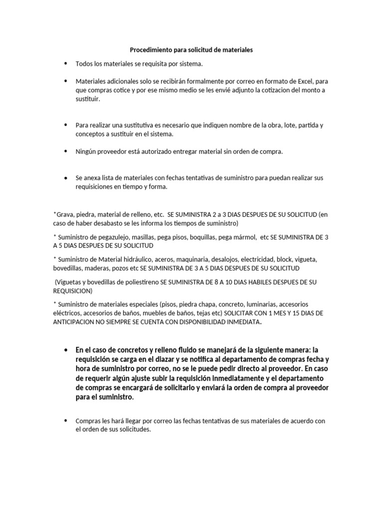 Procedimiento Requisiciones | PDF