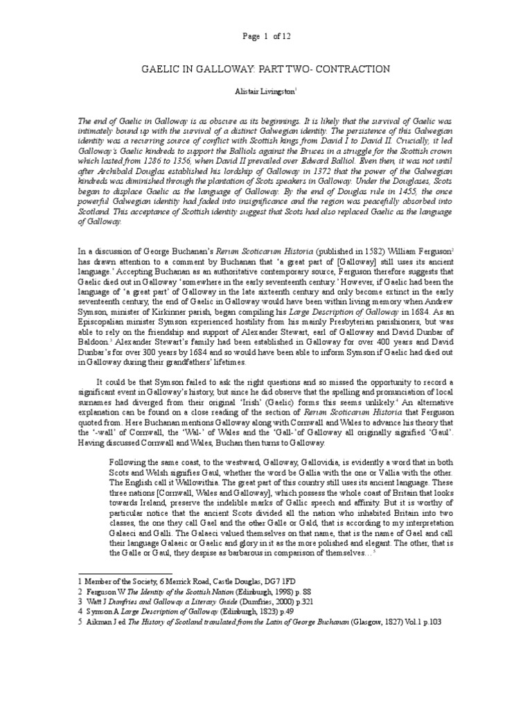 Gaelic Decline in Galloway History | PDF | Scotland | Gaels