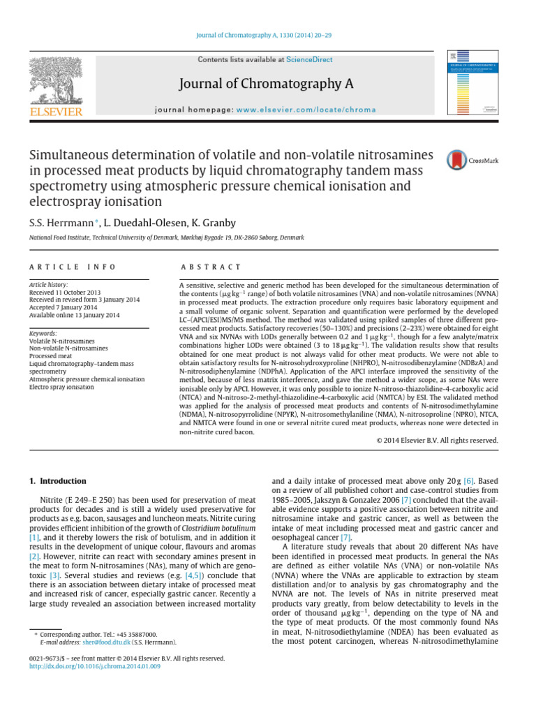 Simultaneous Determination of Volatile and Non-Volatile Nitrosamines ...