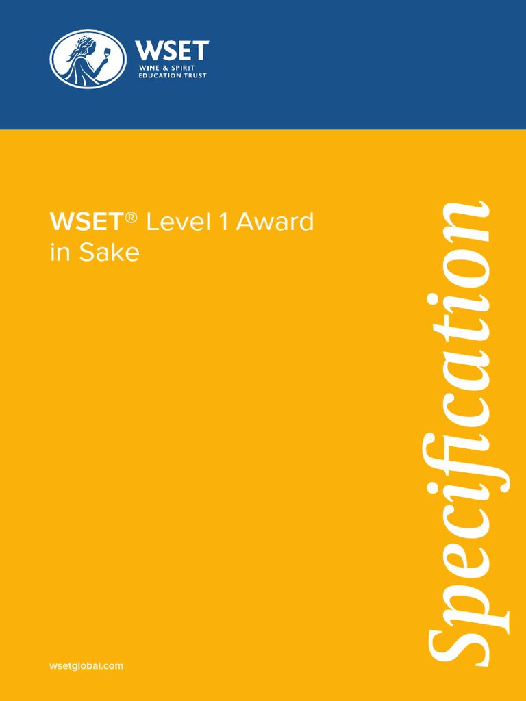 WSET Level 1 Sake Award Overview | PDF | Fermented Drinks | Alcoholic ...