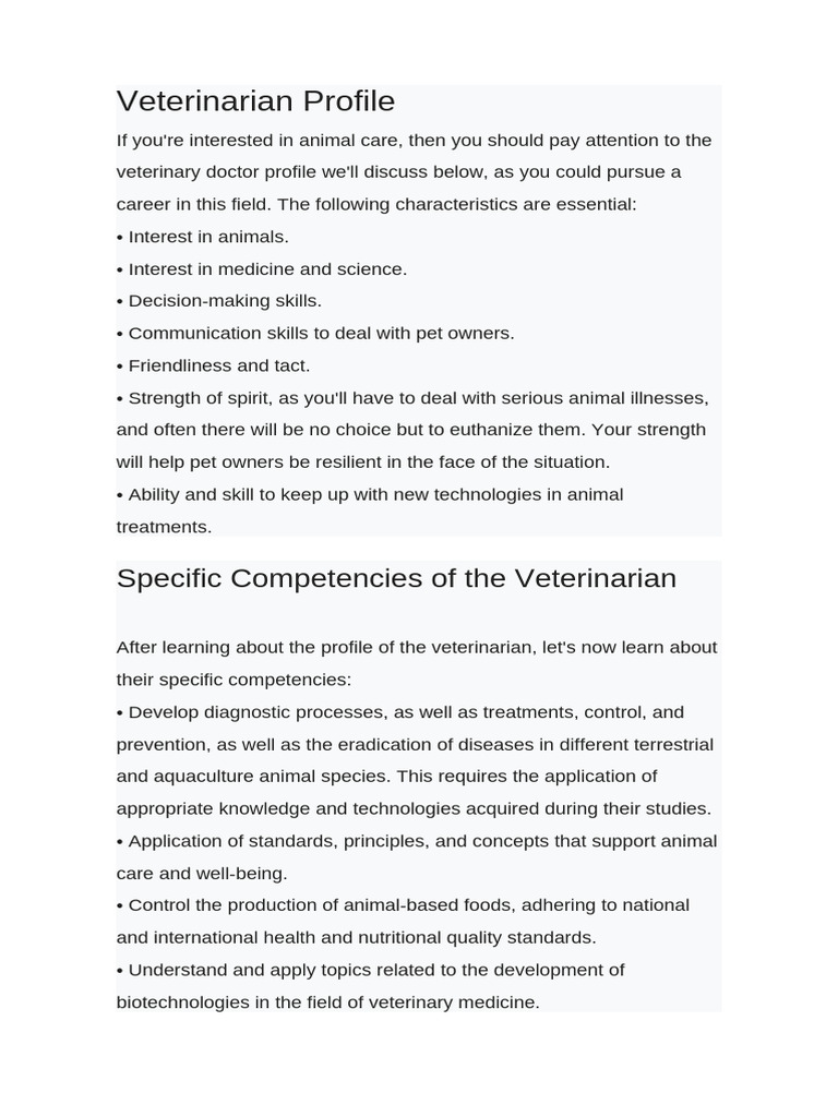 Veterinarian Career Overview in Venezuela | PDF | Veterinary Medicine ...