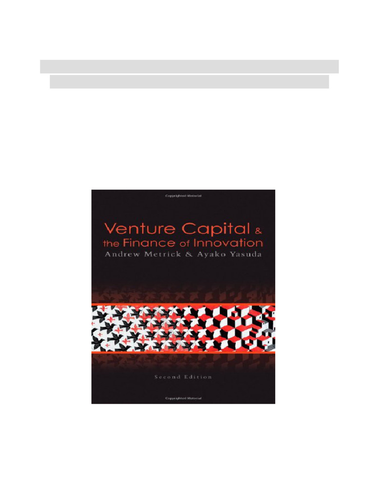 Venture Capital and The Finance of Innovation 2nd Edition Andrew ...