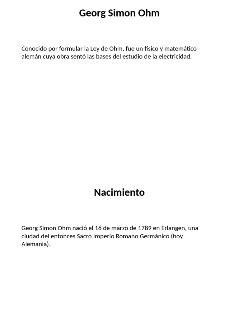 Georg Simon Ohm Presentacion Completa | PDF | Electricidad