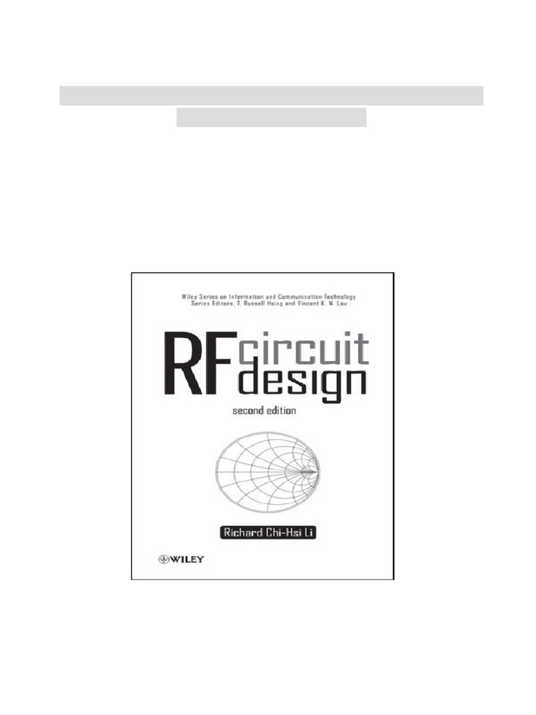 RF Circuit Design 2nd Edition Richard Chi Hsi Li Download | PDF | Transistor | Bipolar Junction ...