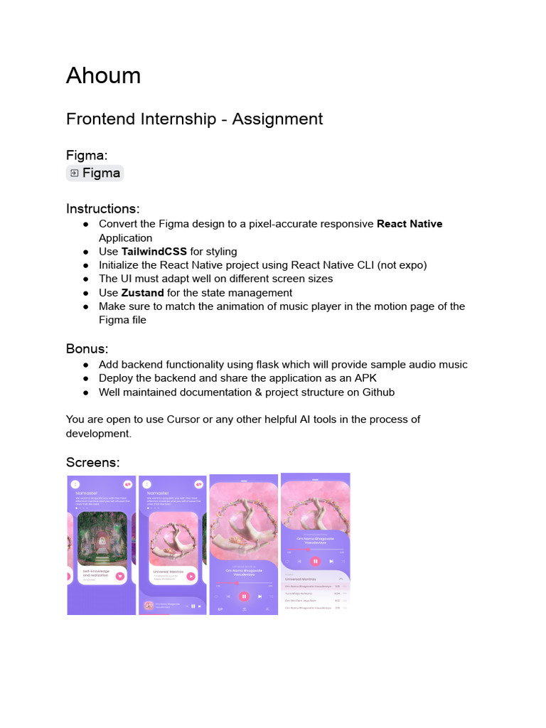 Frontend Task - Ahoum Bootcamp | PDF