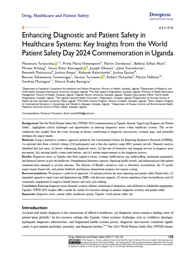 DHPS 520743 Enhancing Diagnostic and Patient Safety in Healthcare System | PDF | Patient Safety ...