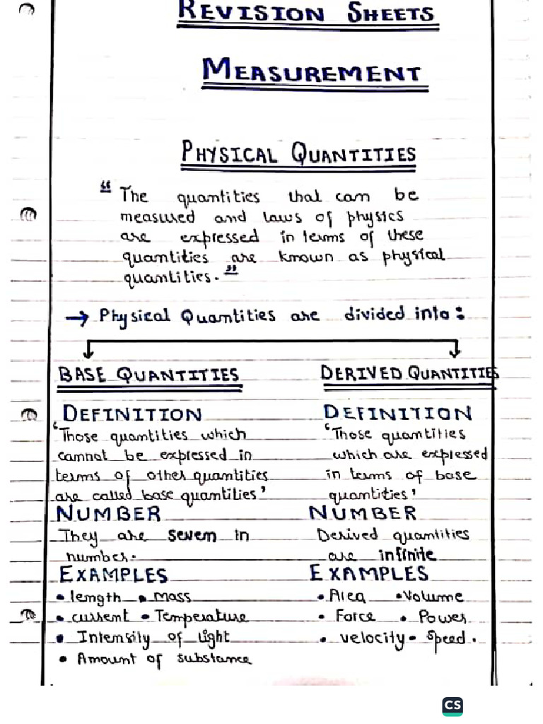 Class 11 Physics Chapter 1 | PDF